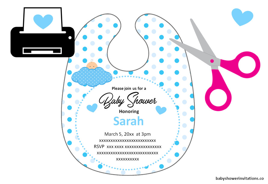 How Can I Make My Own Bib Shaped Baby Shower Invitations For Free
