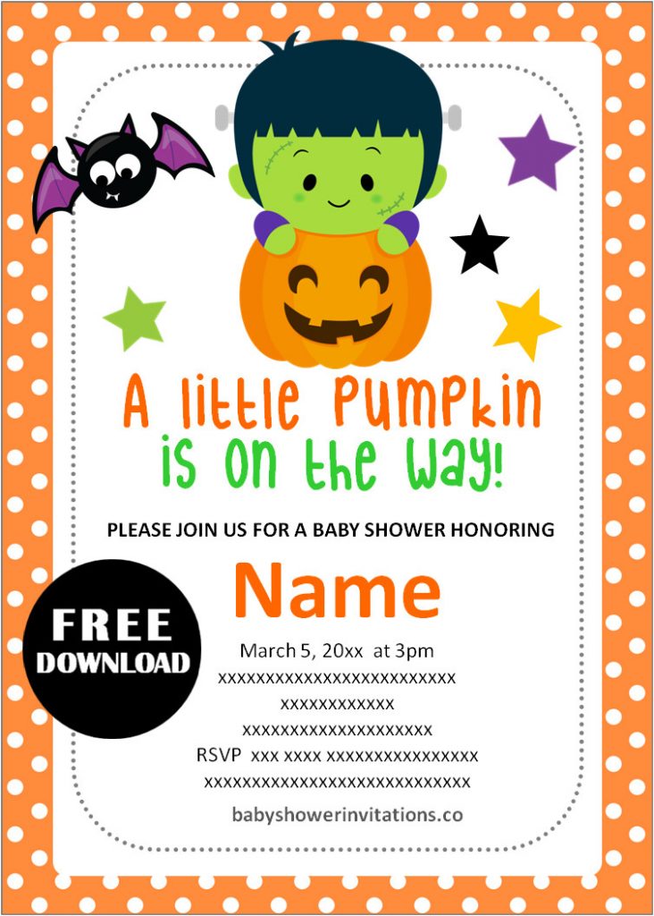 Free Printable Halloween Baby Shower Invitations Templates 